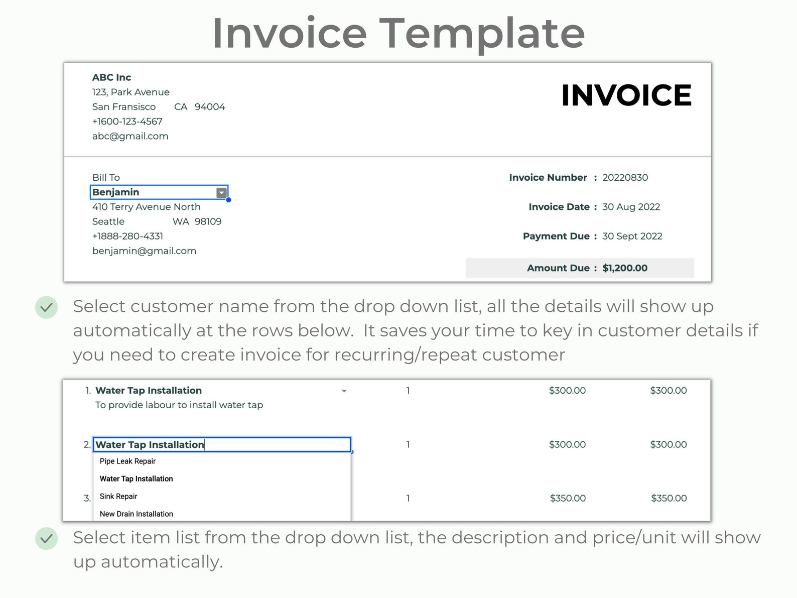 Invoice Tracker Spreadsheet | Annual Invoice Tracker | Invoice Template ...
