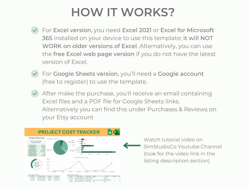 Project Cost Tracker | Project Management | Bookkeeping | Excel ...