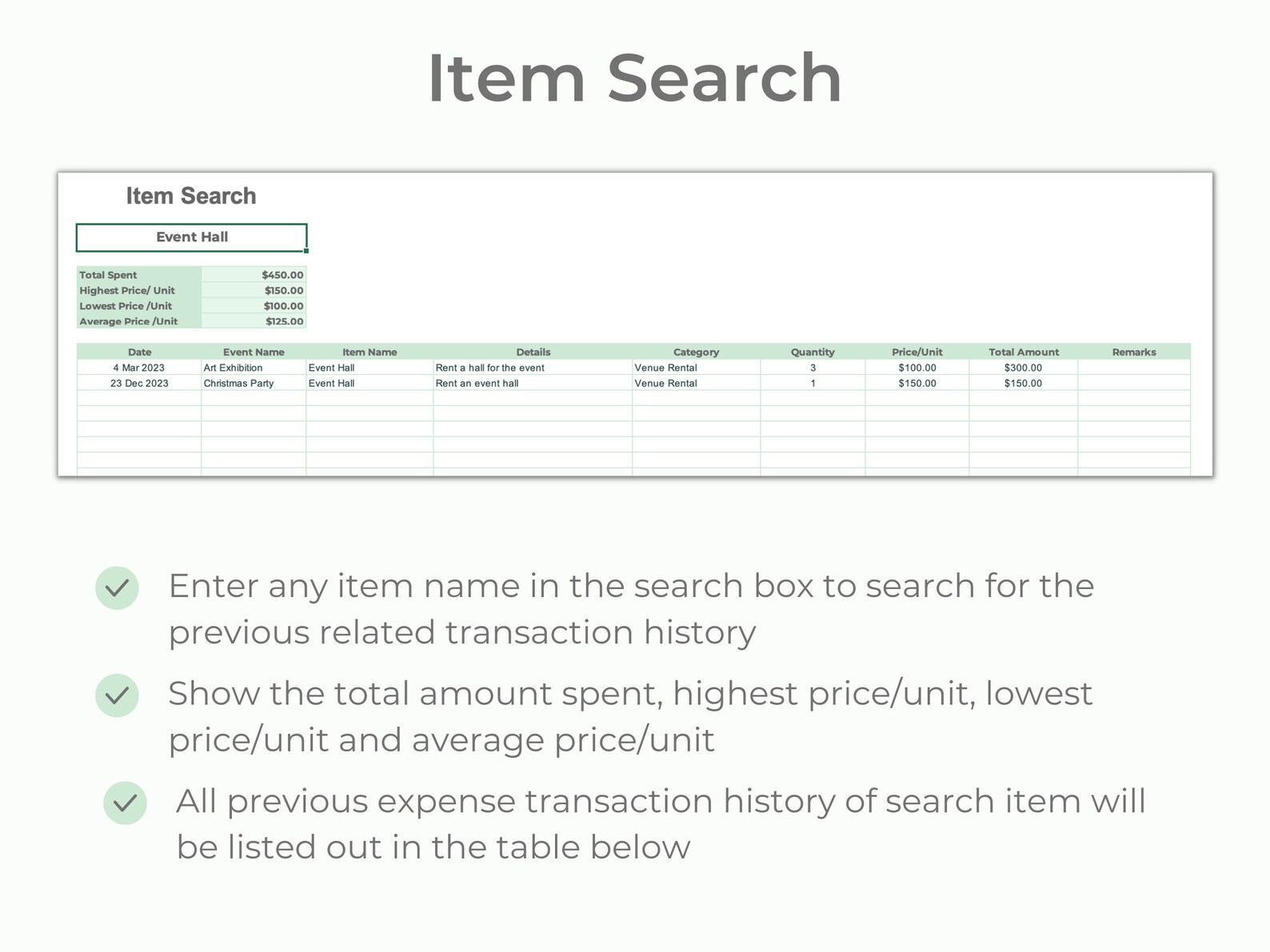 Event Budget & Expense Tracker | Excel Bookkeeping Spreadsheet | Event ...