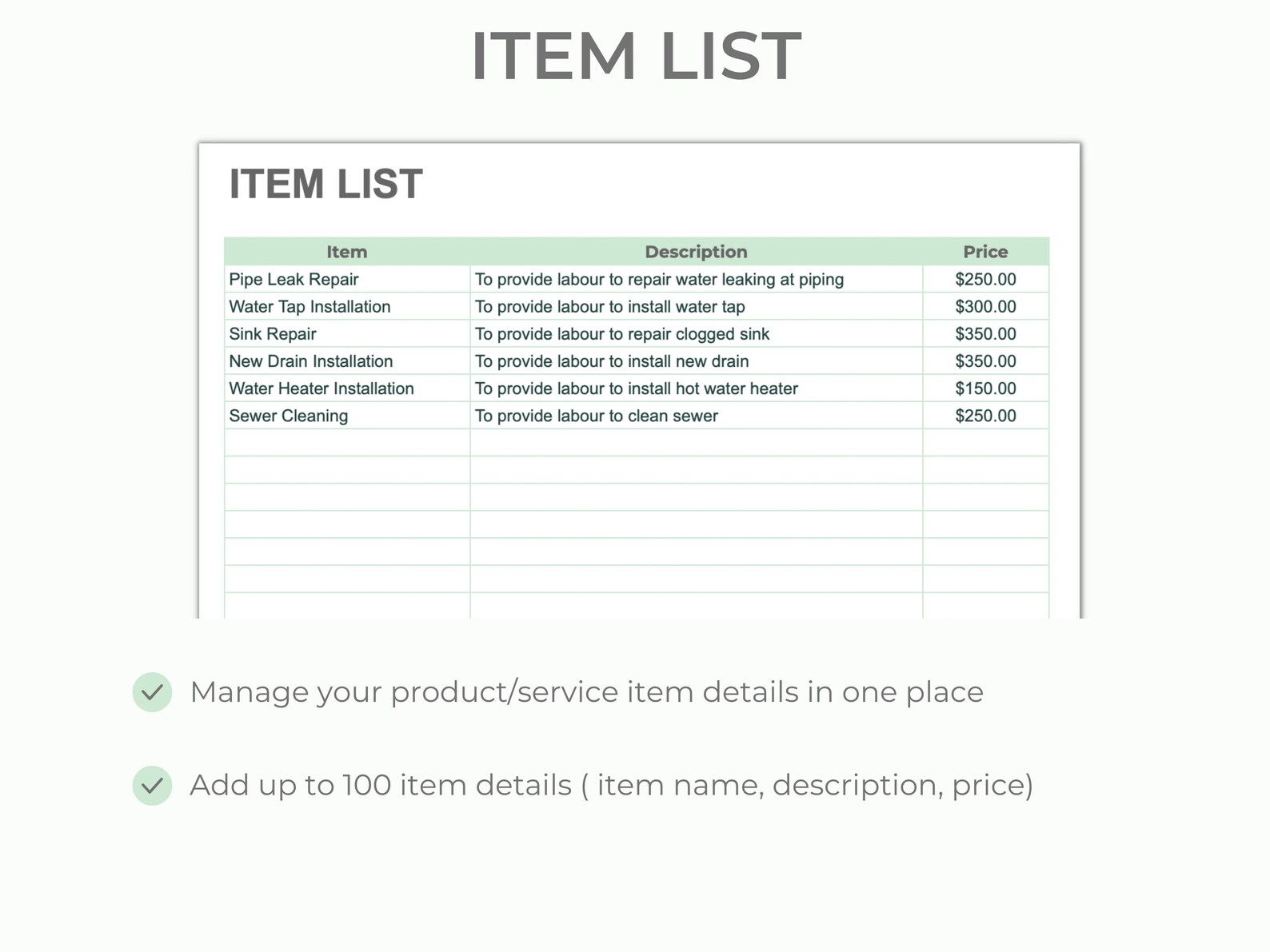 Invoice Tracker Spreadsheet Annual Invoice Tracker Invoice - Etsy