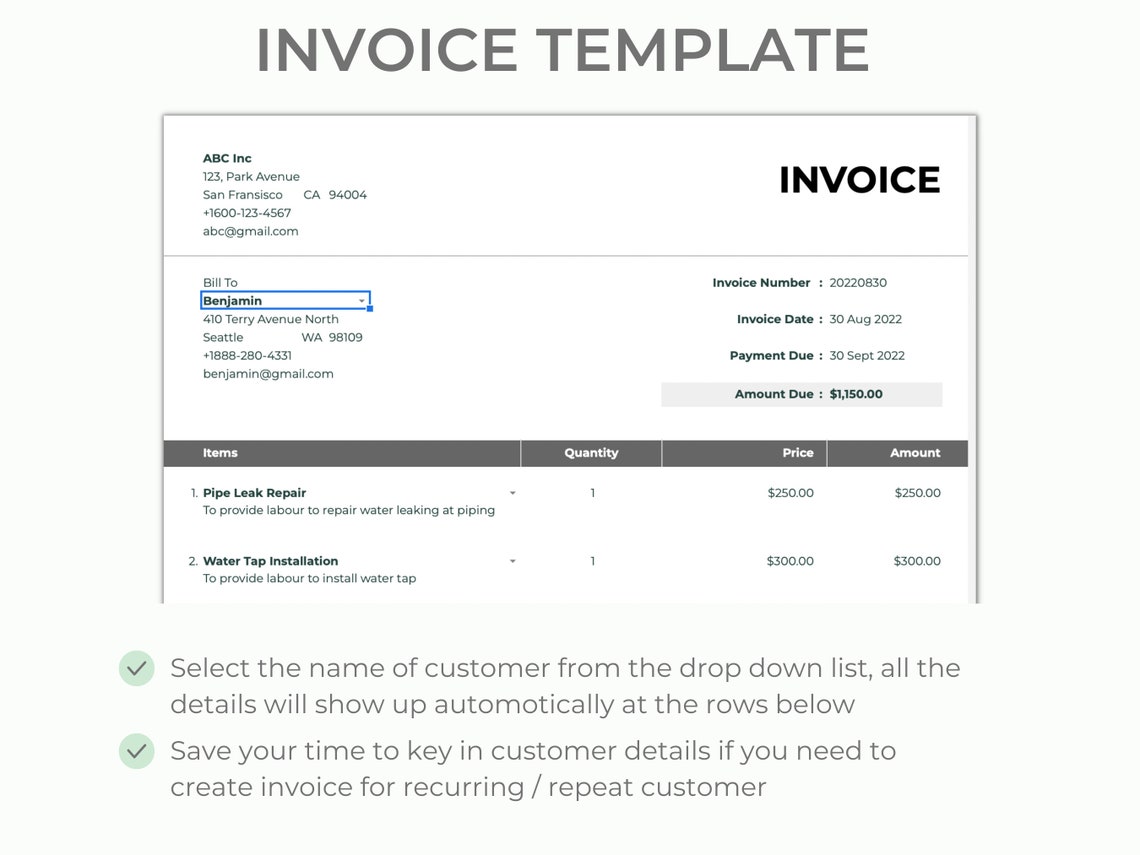 Invoice Tracker Spreadsheet | Annual Invoice Tracker | Invoice Template ...