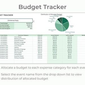Event Budget & Expense Tracker | Excel Bookkeeping Spreadsheet | Event ...