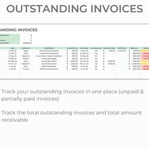 Invoice Tracker Spreadsheet | Annual Invoice Tracker | Invoice Template ...