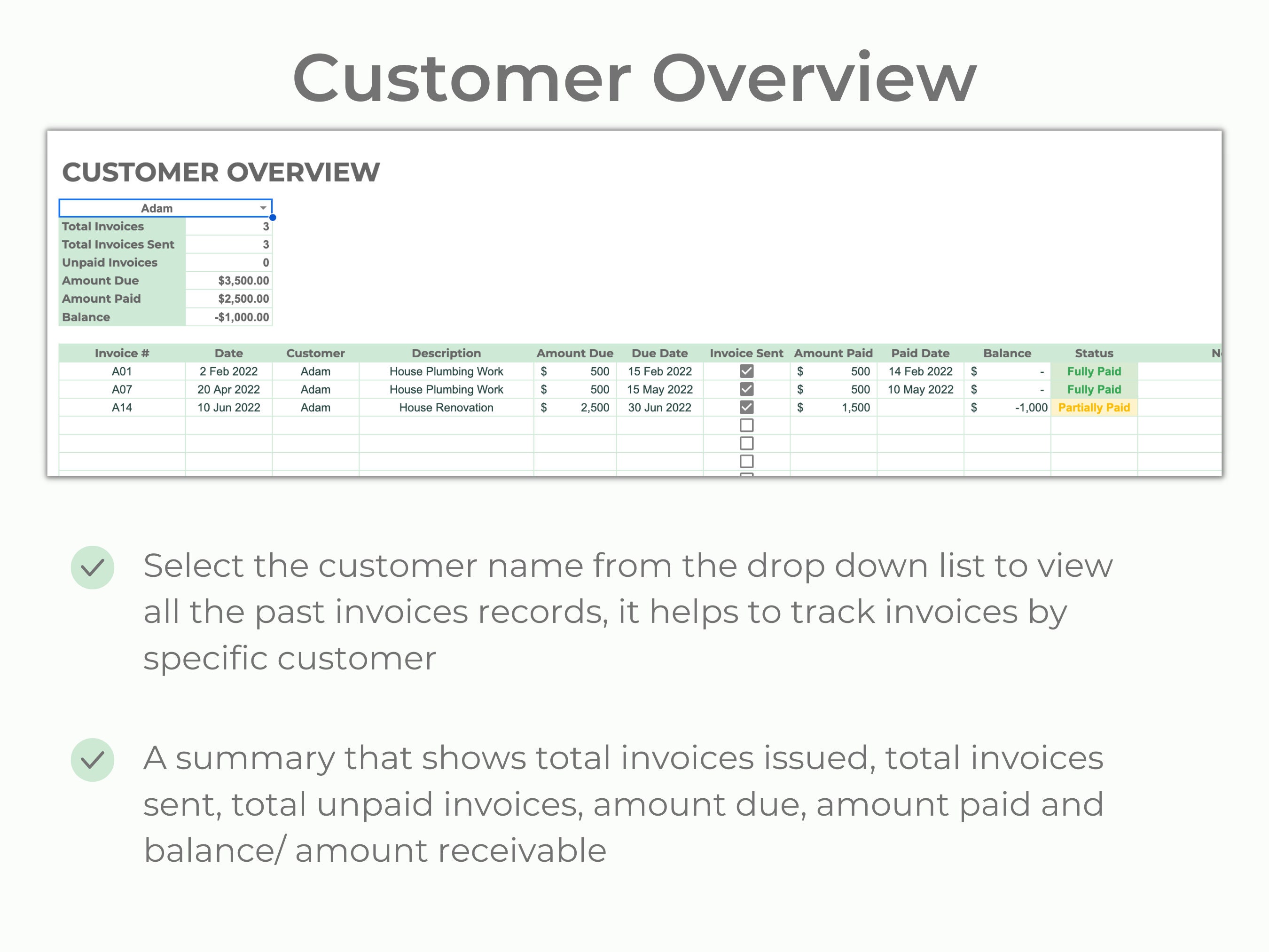 Invoice Tracker Spreadsheet | Annual Invoice Tracker | Invoice Template ...
