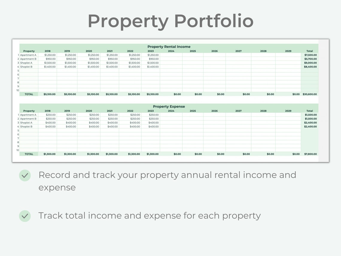 Rental Bookkeeping Spreadsheet | Rental Income & Expense | Rental ...