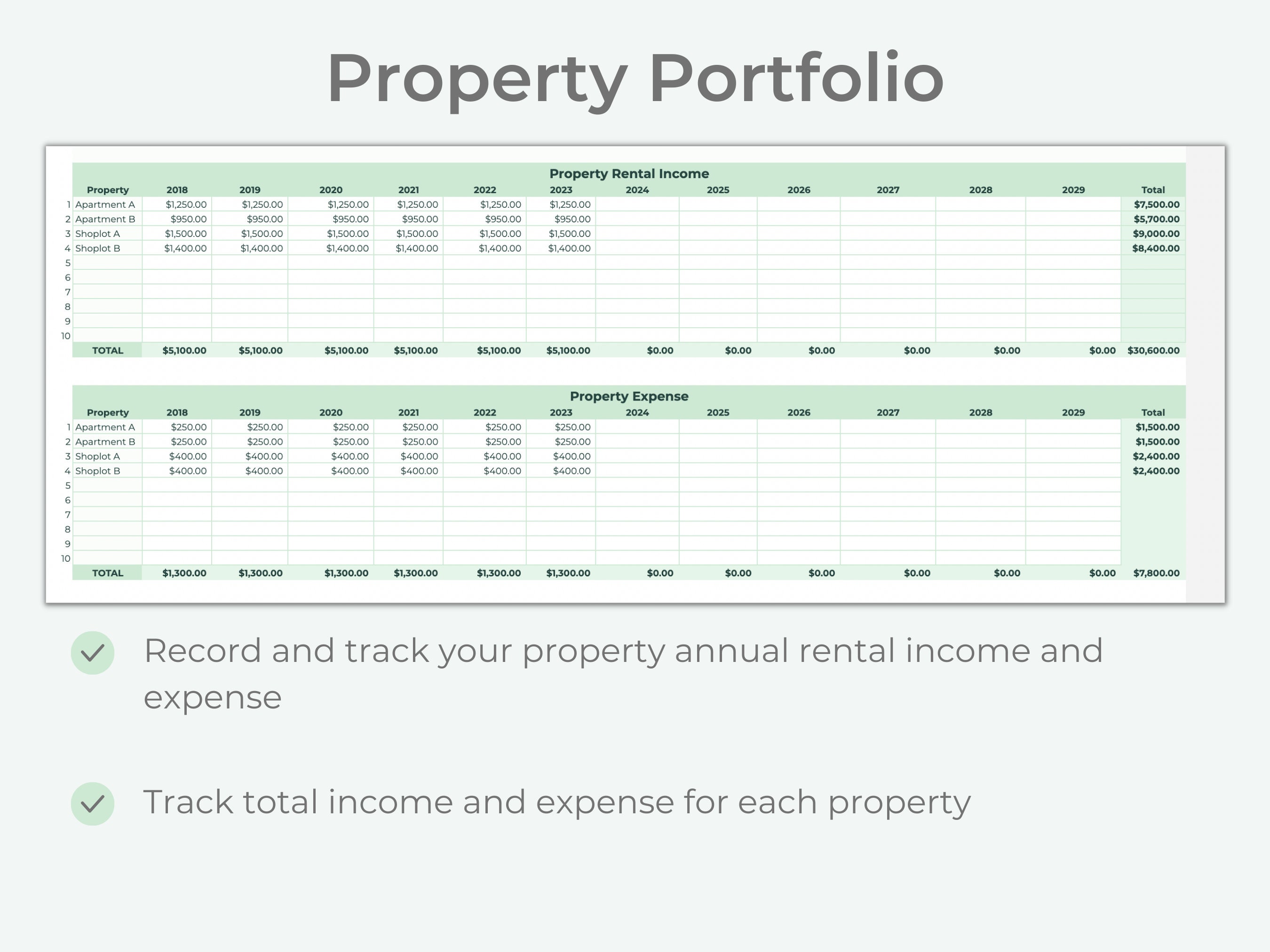 Rental Bookkeeping Spreadsheet | Rental Income & Expense | Rental ...