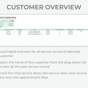 Periodic Service Record Tracker | Client Tracker | Maintenance Tracker ...