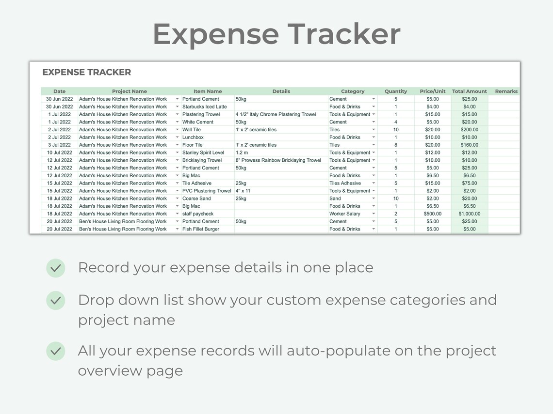 Project Cost Tracker Project Management Bookkeeping - Etsy Project Cost Tracker Project Management Bookkeeping - Etsy
