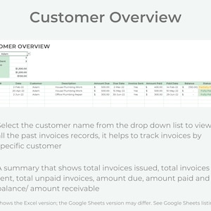 Invoice Tracker Spreadsheet | Annual Invoice Tracker | Invoice Template ...