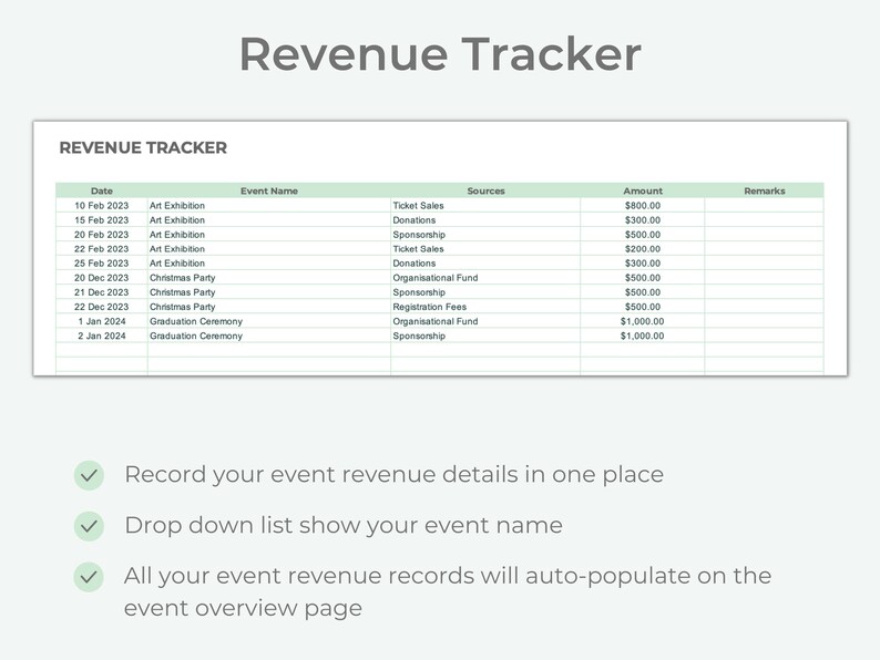 Event Budget & Expense Tracker | Excel Bookkeeping Spreadsheet | Event ...