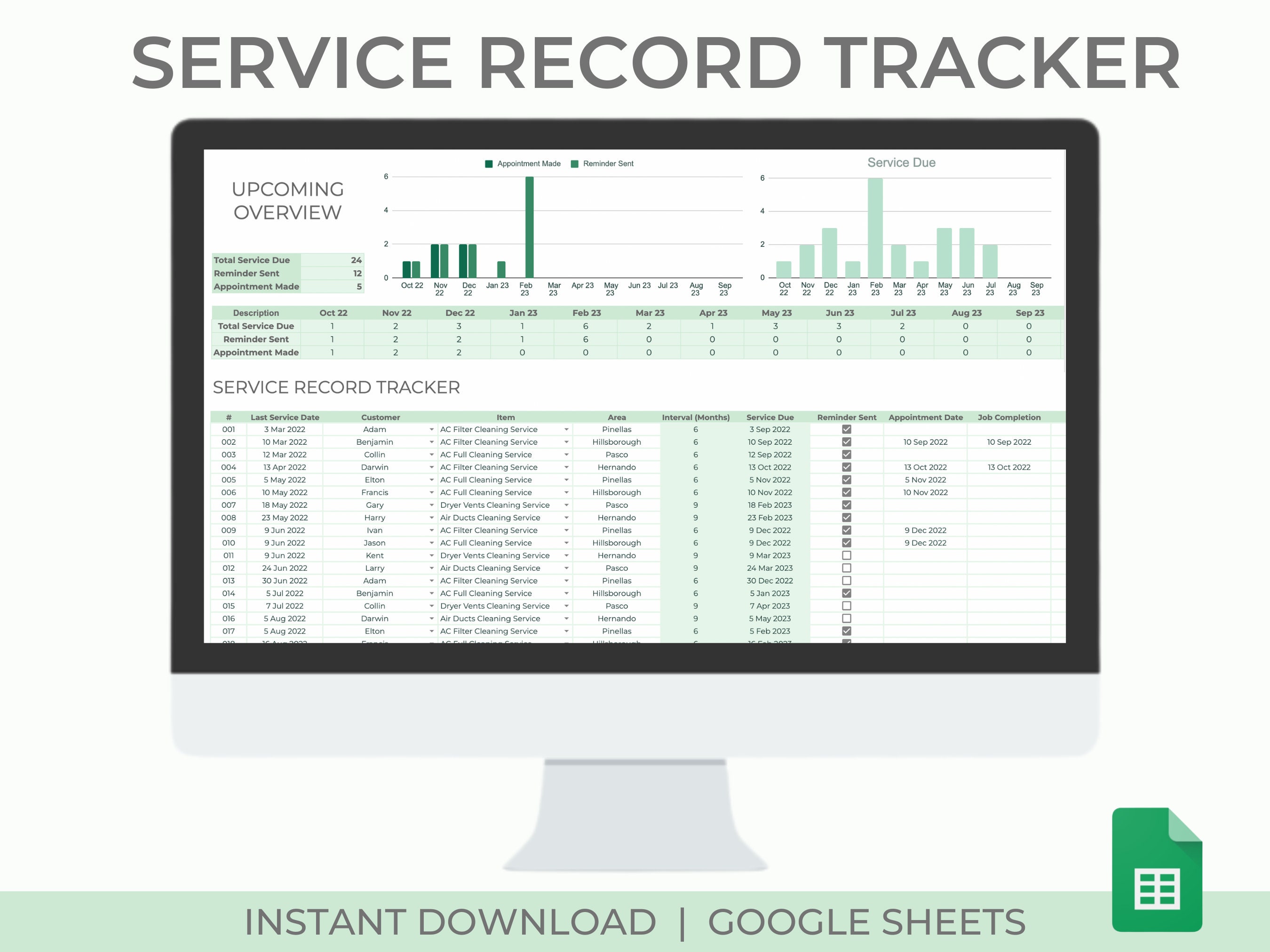 Small Business Essential Bundle Invoice Tracker Customer Service Record ...