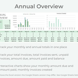 Invoice Tracker Spreadsheet | Annual Invoice Tracker | Invoice Template ...