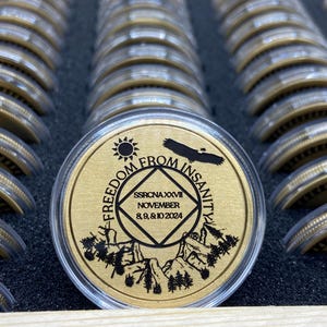 1.5" Bulk Design Your Own Brass Coins Personalized Engraved Gold ...