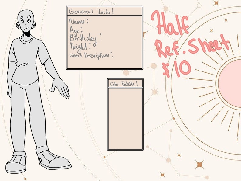 Custom Oc Reference Sheet Information - Etsy