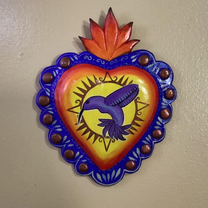 Corazón Con Colibrí, Mexican Milagrito - Etsy