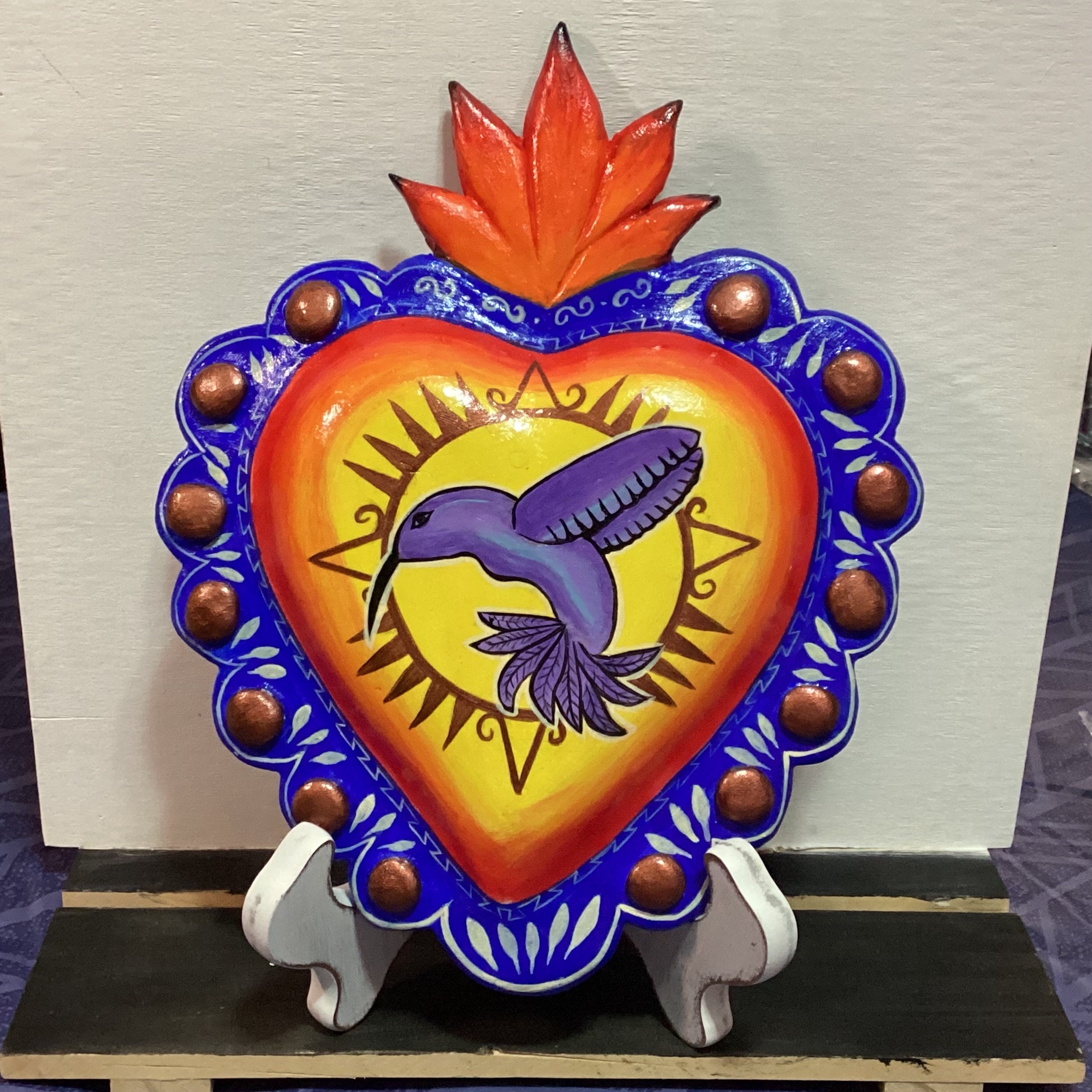 Corazón Con Colibrí, Mexican Milagrito - Etsy