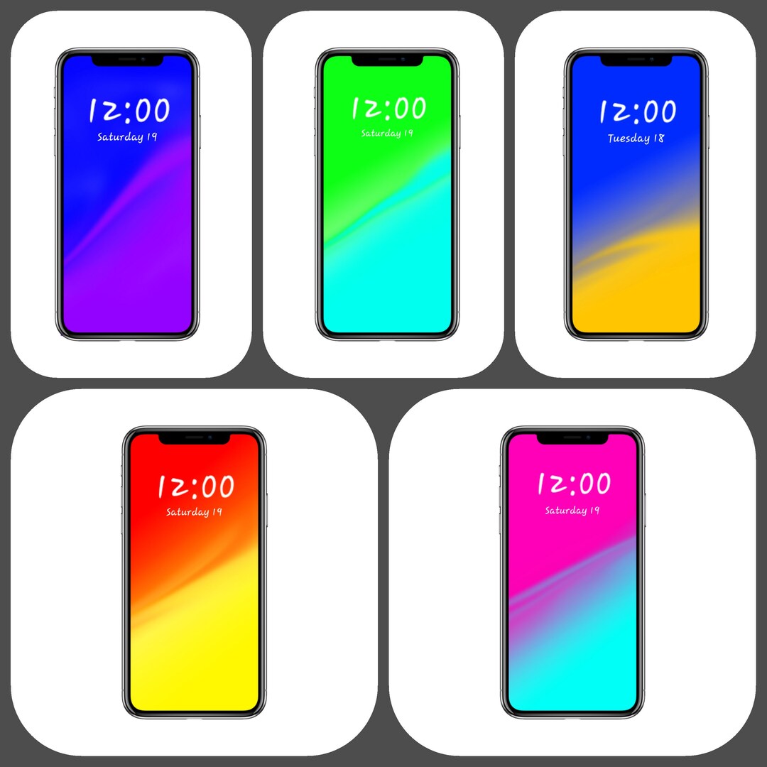 5 Color Wave Phone Wallpapers - Etsy