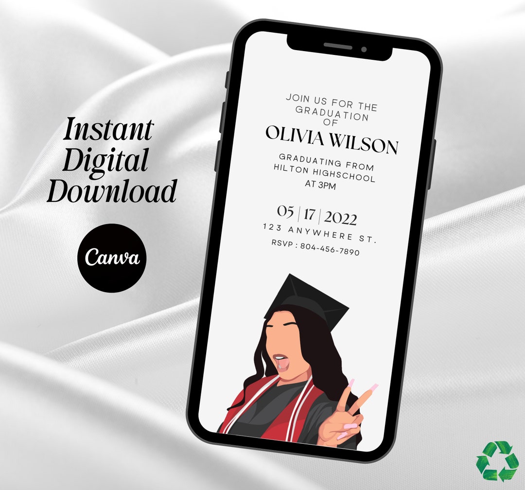 Graduation Party Evite, Graduation Invitation Template, High School ...