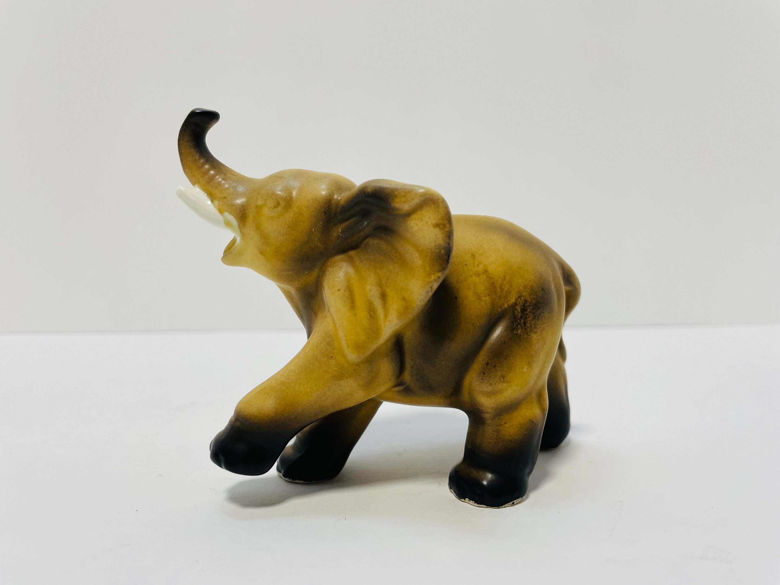 Vintage Lefton Ceramic Elephant Figurine Collectible Porcelain ...