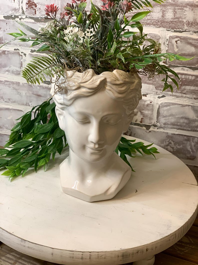 Cermic Lady/ Girl Planter Head, Planter, French Country Planter,vase ...