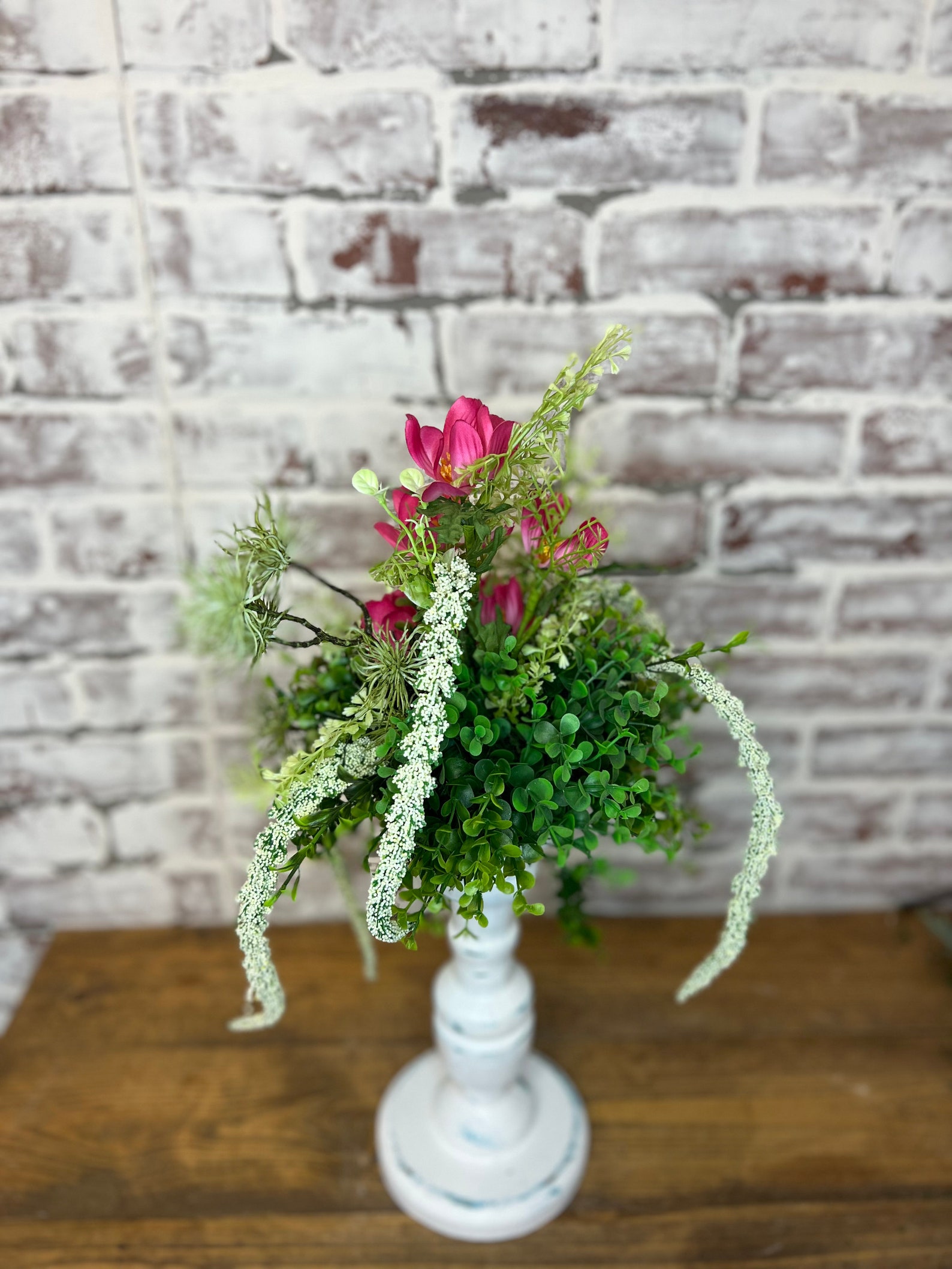 Candlestick Floral Arrangement, Greenery Floral, Home Deco, Cottage ...