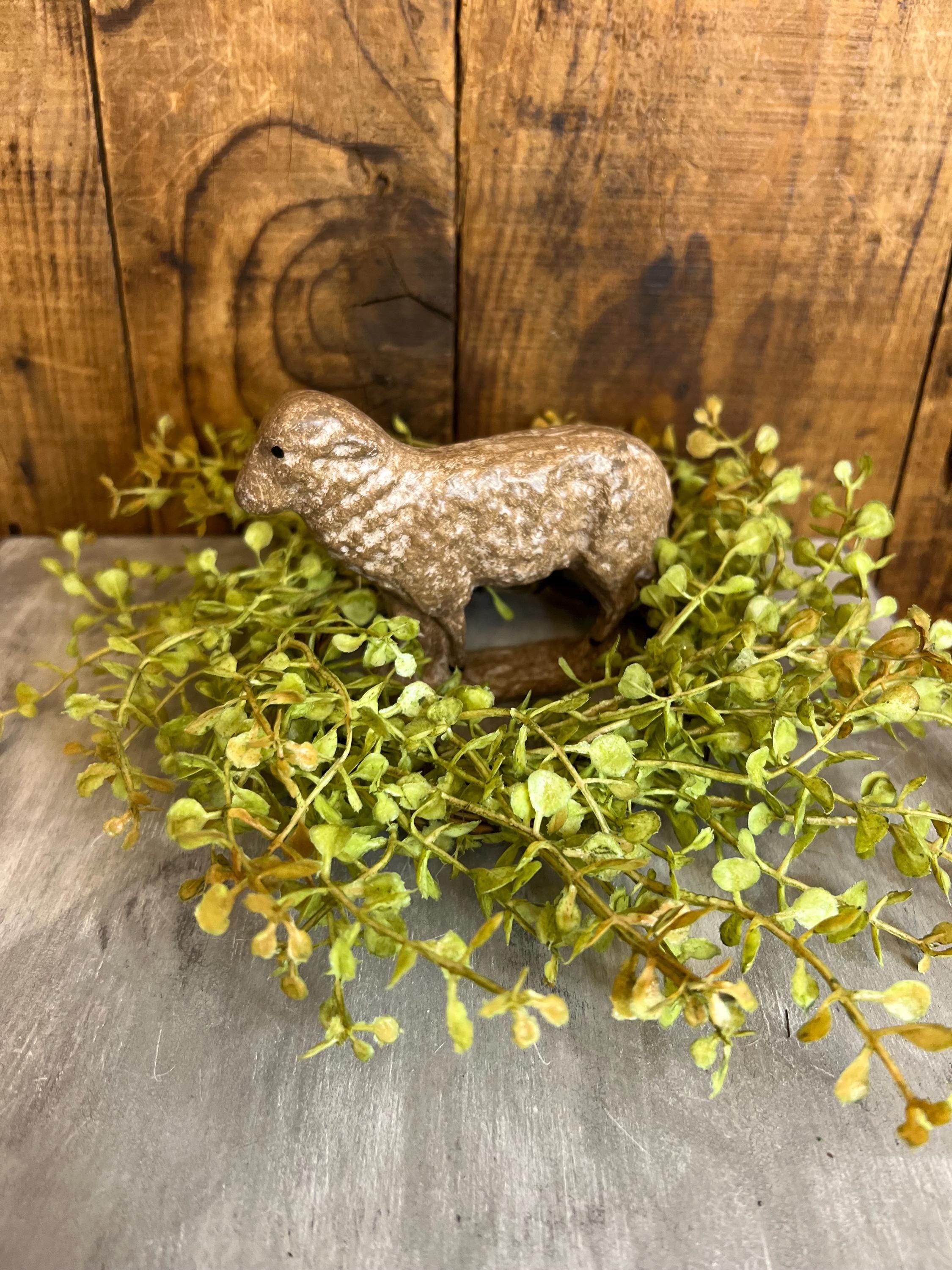 Resin Antique Sheep, Brown Iron Distress, Home Decor Accent, Table ...