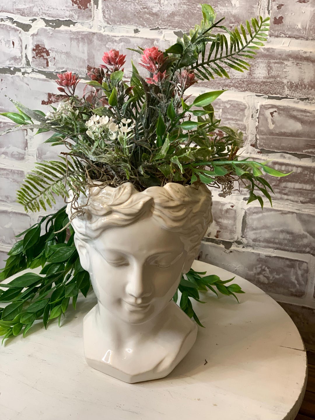 Cermic Lady/ Girl Planter Head, Planter, French Country Planter,vase ...