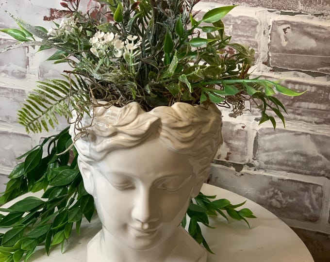 Cermic Lady/ Girl Planter Head, Planter, French Country Planter,vase ...