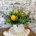 Lemon Floral Arrangement, Faux Lemon Flower Arrangement, Lemon Greenery ...