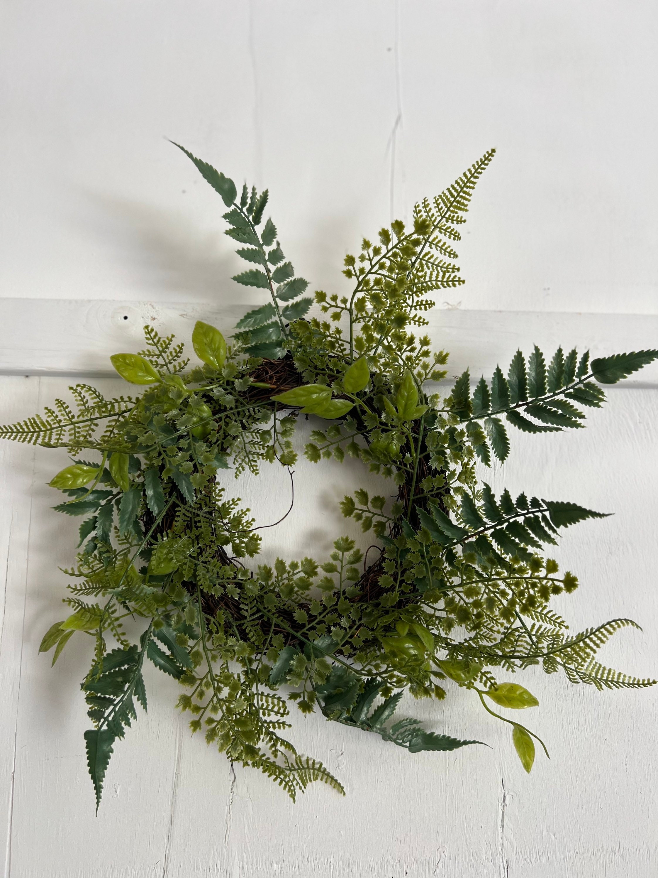 Fern Wreath,everyday Wreath, Spring Wreath, Small Wreath, Faux Plastic ...