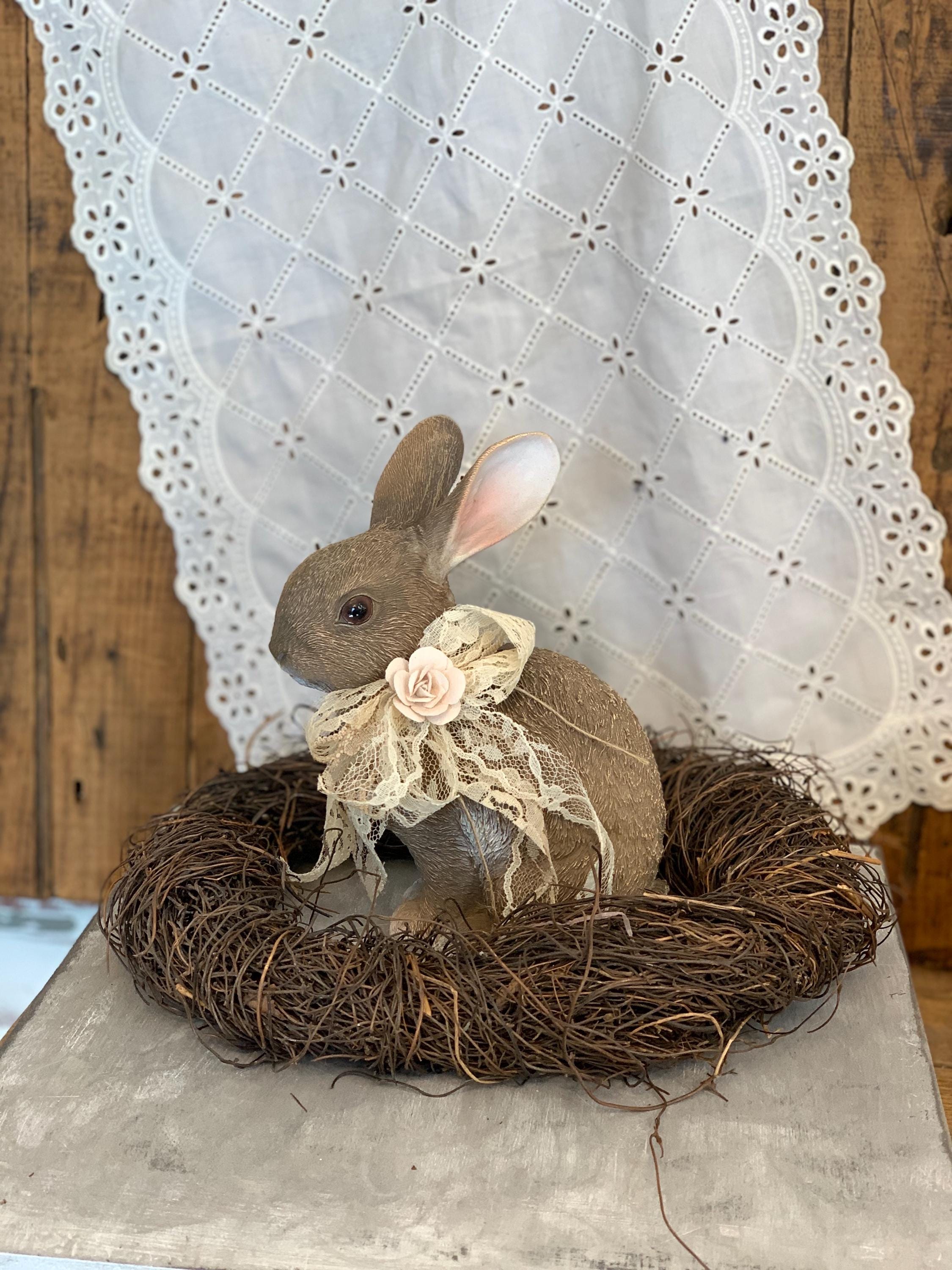 Antique Bunny, Distressed Bunny, Bunny Figurine, Centerpiece, Table ...