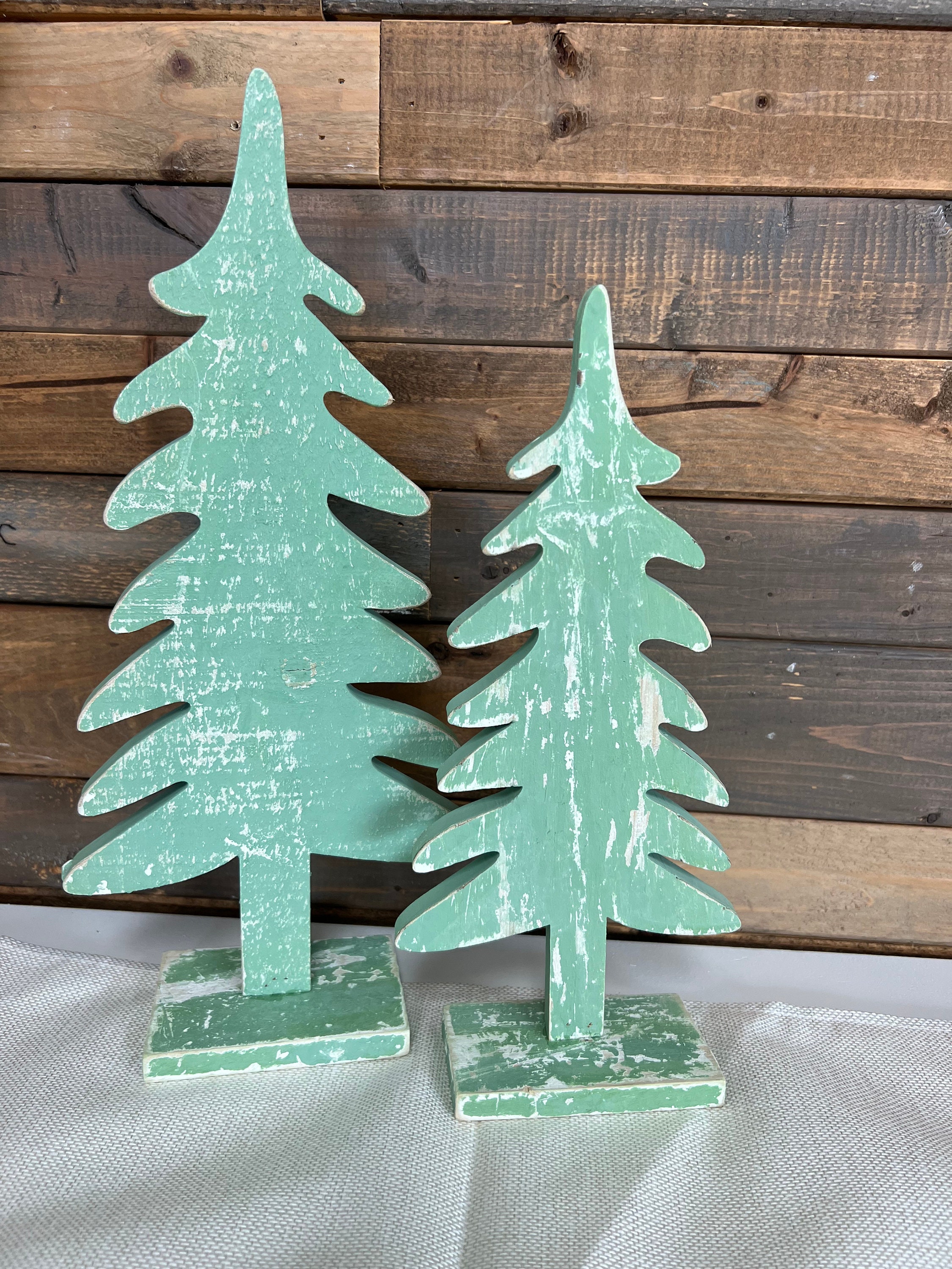 Wood Cutout Christmas Tree, Handmade, Holiday Deco - Etsy