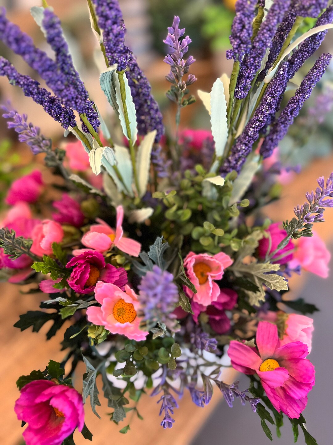 Spring Pink Floral Arrangement, Pink Floral Table Centerpiece, Summer ...