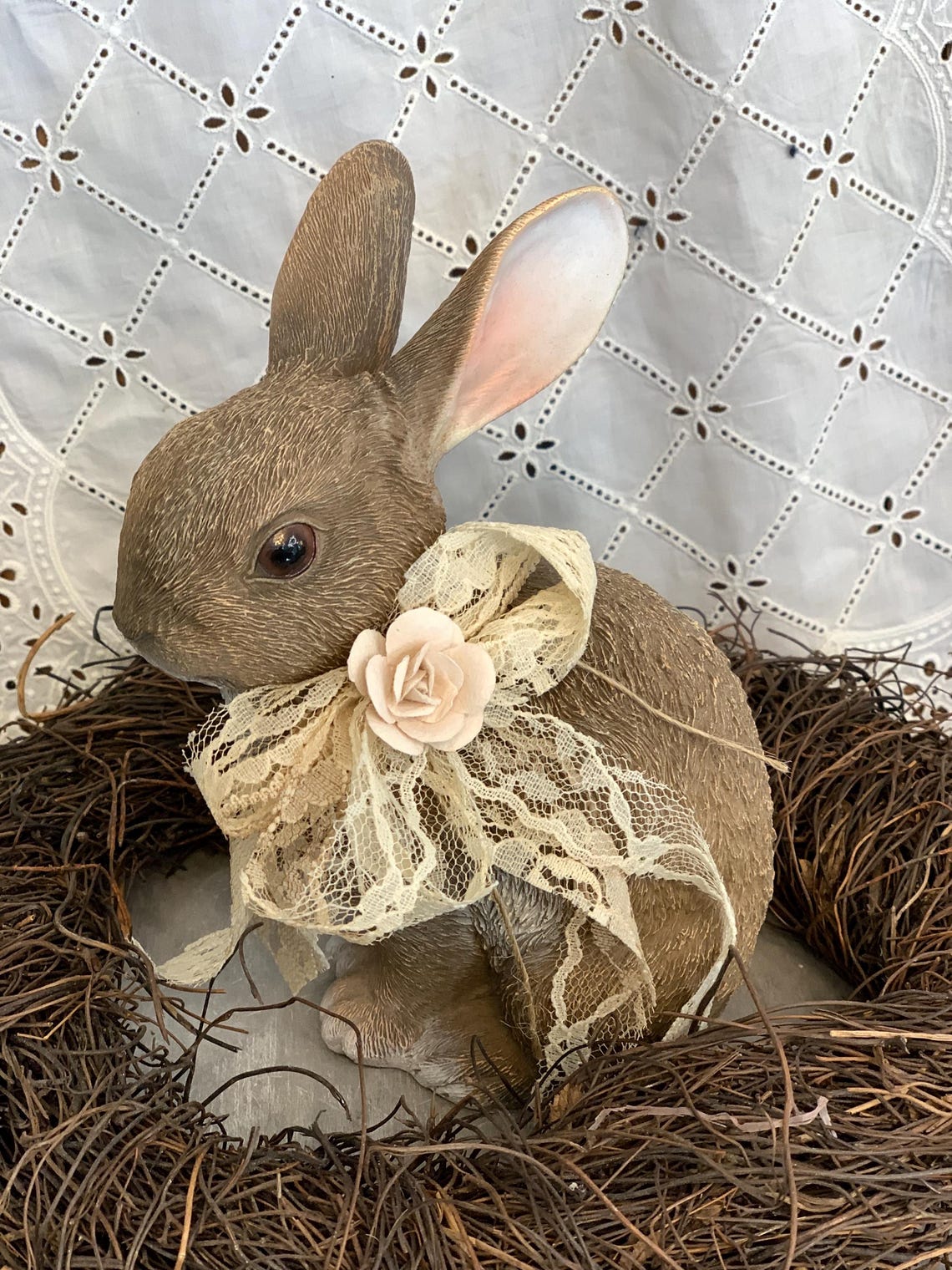 Antique Bunny, Distressed Bunny, Bunny Figurine, Centerpiece, Table ...