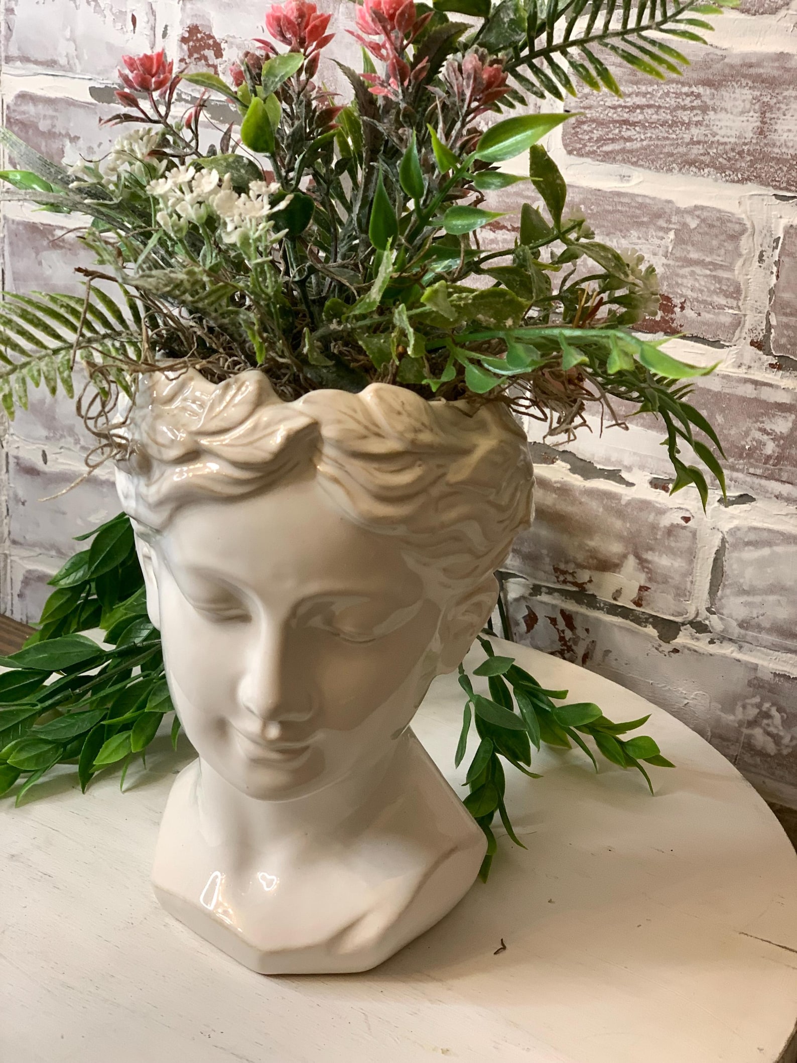 Cermic Lady/ Girl Planter Head, Planter, French Country Planter,vase ...