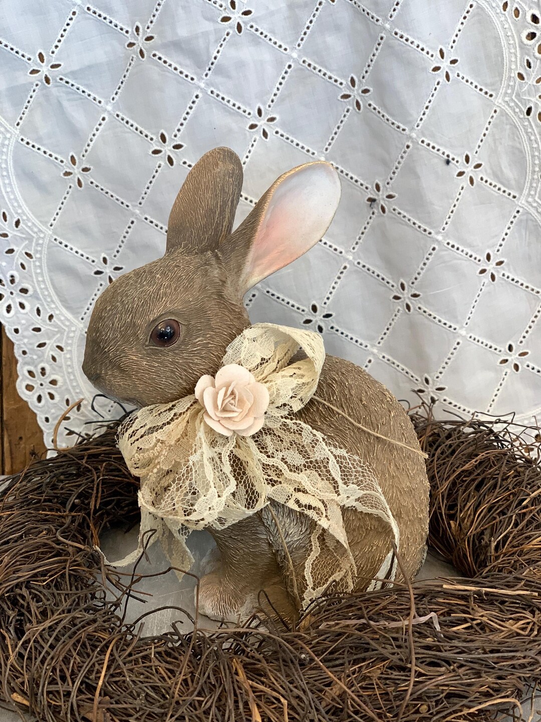 Antique Bunny, Distressed Bunny, Bunny Figurine, Centerpiece, Table ...