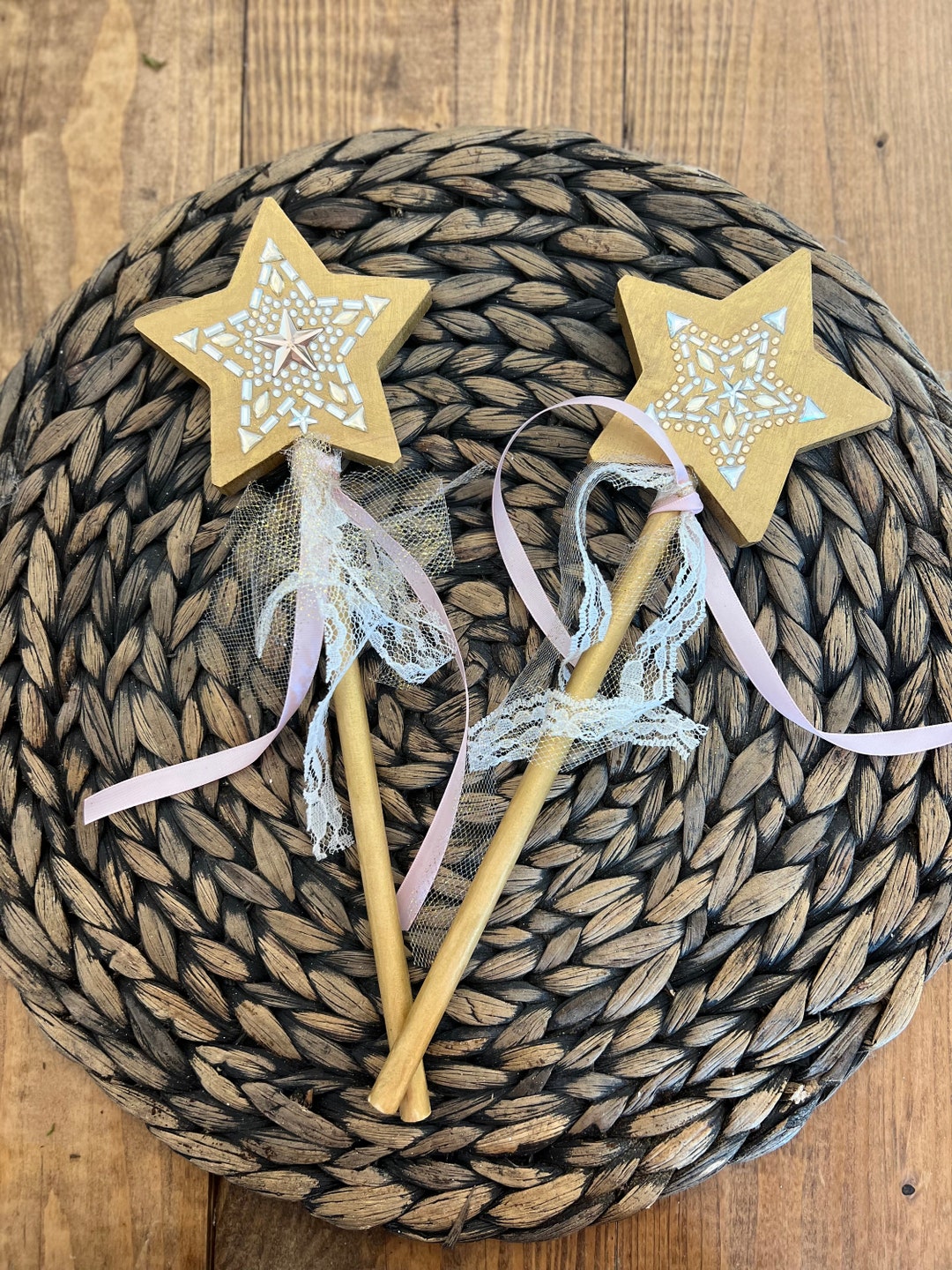 Wood Wands, Star Sequin, Fairy Wands, Girls Birthday Party - Etsy