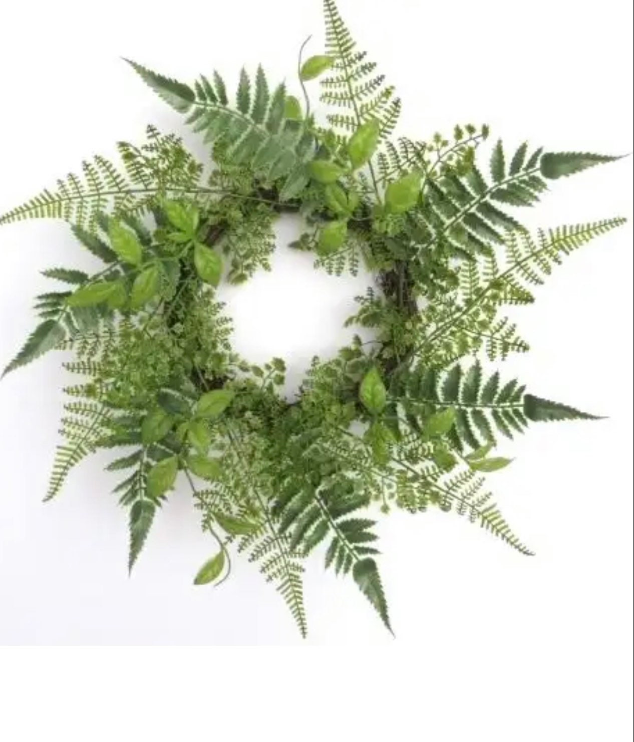 Fern Wreath,everyday Wreath, Spring Wreath, Small Wreath, Faux Plastic ...