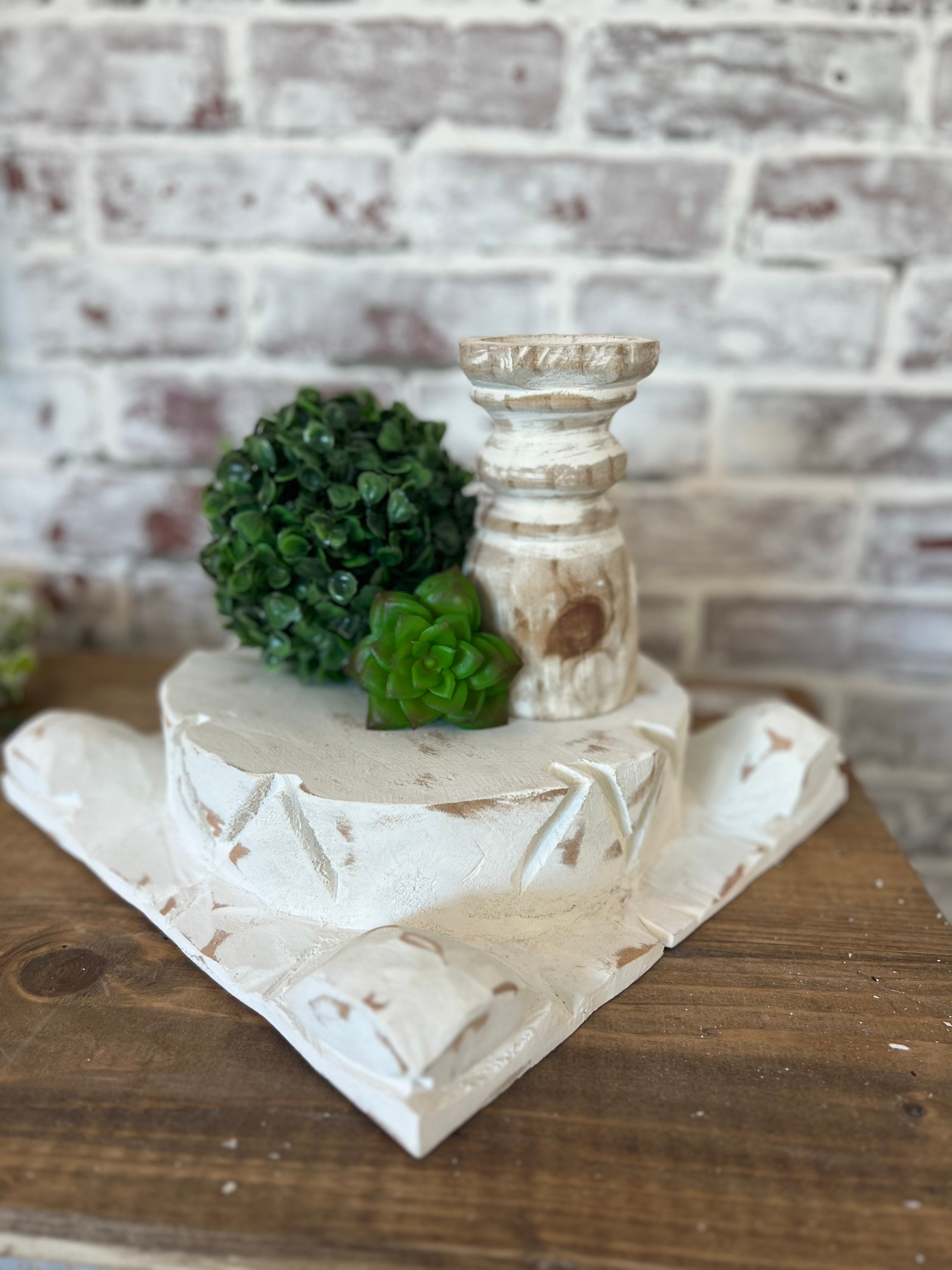 Farmhouse White Distressed Cake Stand, Farmhouse Cake Stand , Farmhouse ...