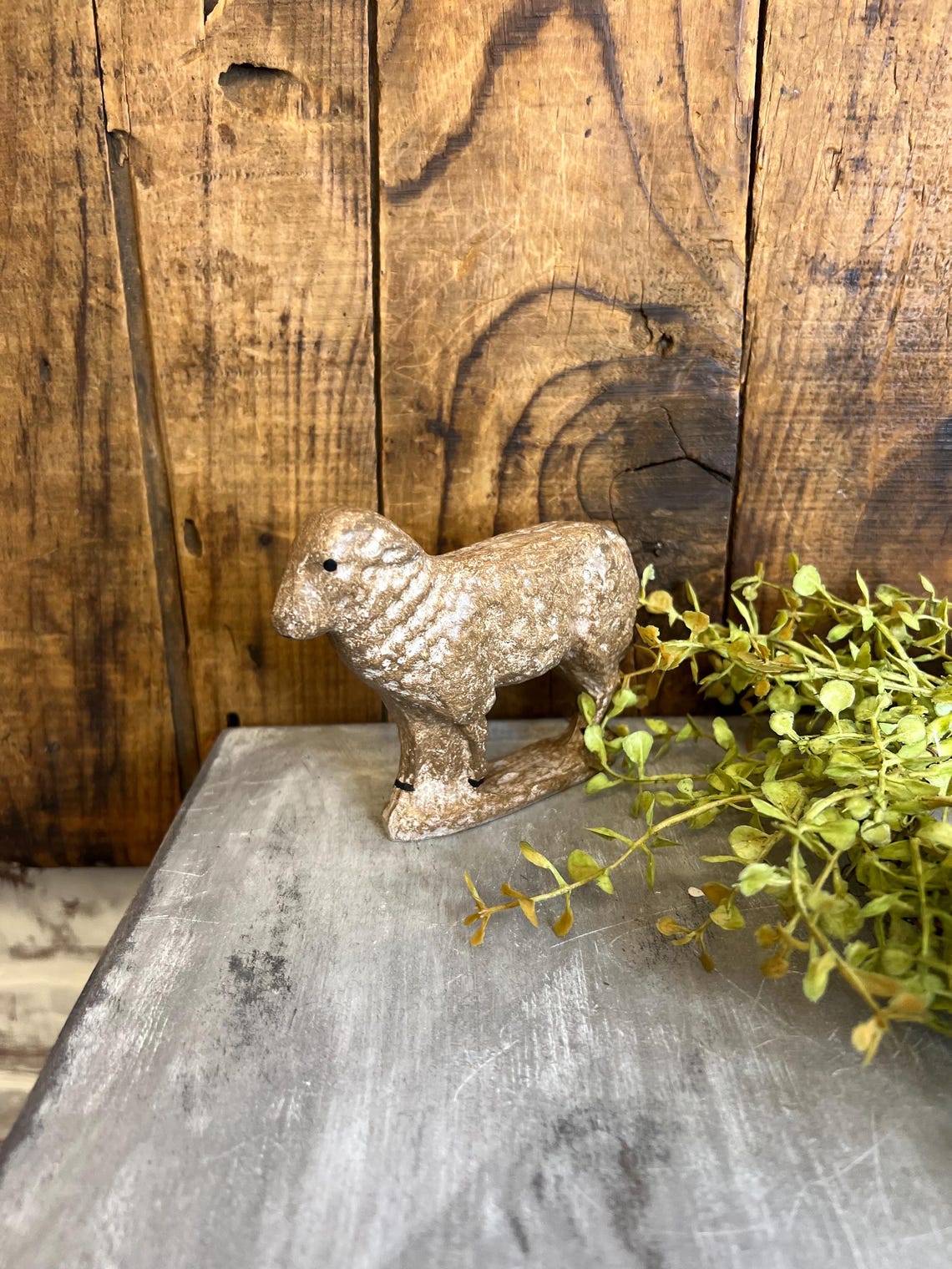 Resin Antique Sheep, Brown Iron Distress, Home Decor Accent, Table ...