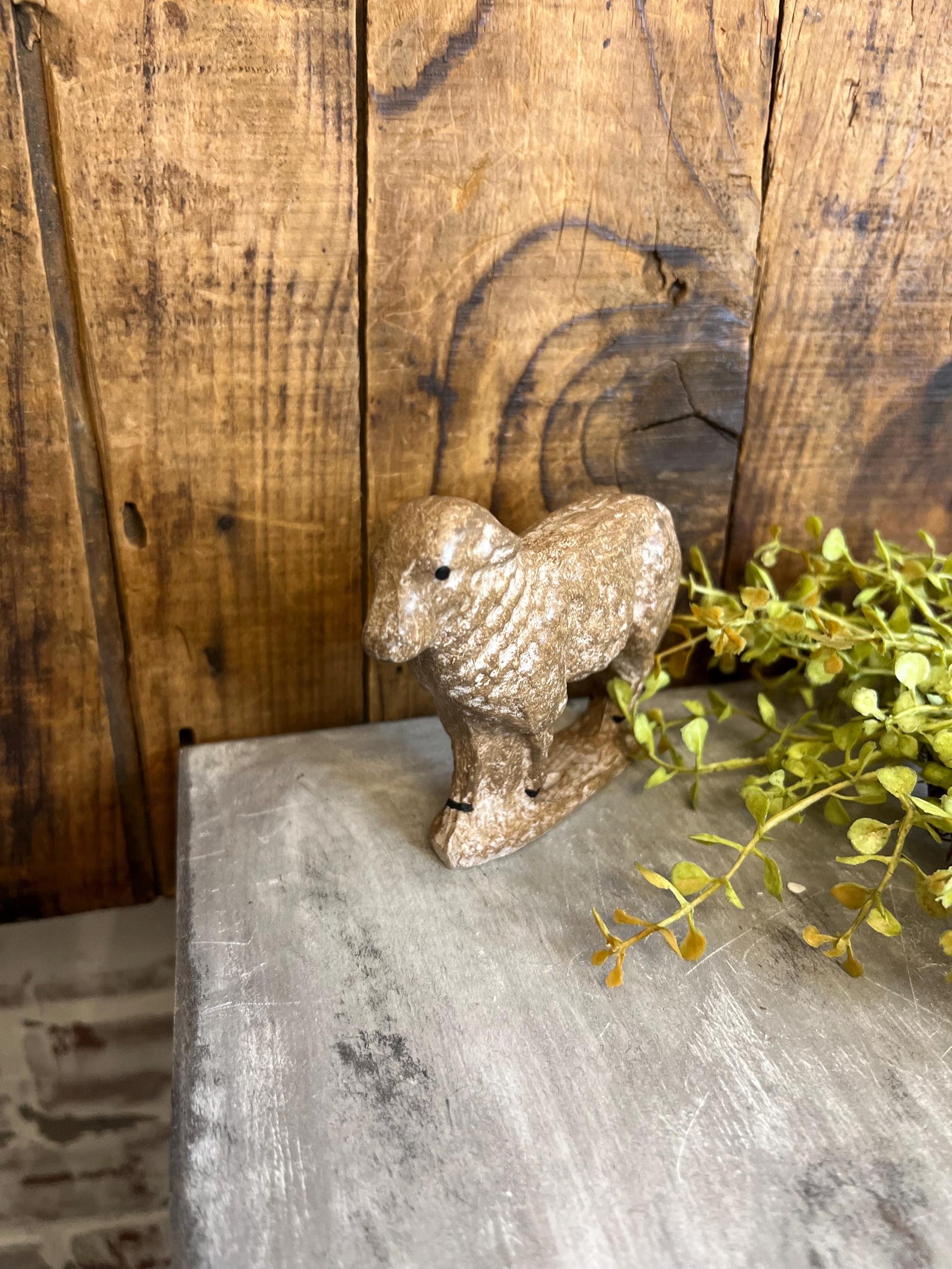 Resin Antique Sheep, Brown Iron Distress, Home Decor Accent, Table ...
