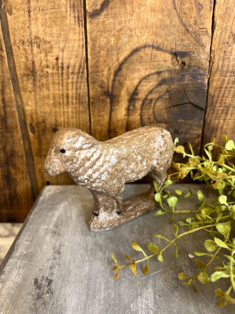 Resin Antique Sheep, Brown Iron Distress, Home Decor Accent, Table ...