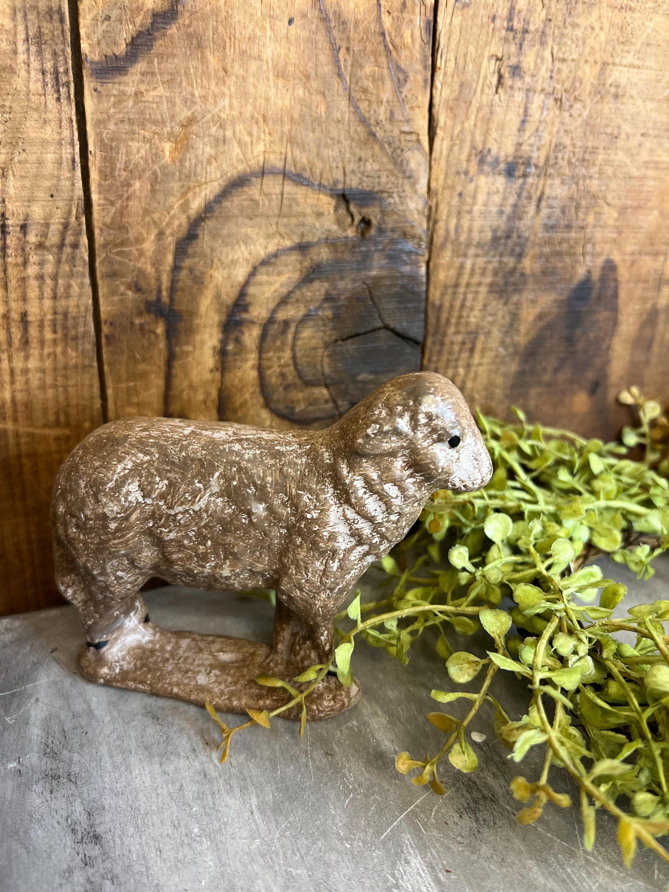 Resin Antique Sheep, Brown Iron Distress, Home Decor Accent, Table ...