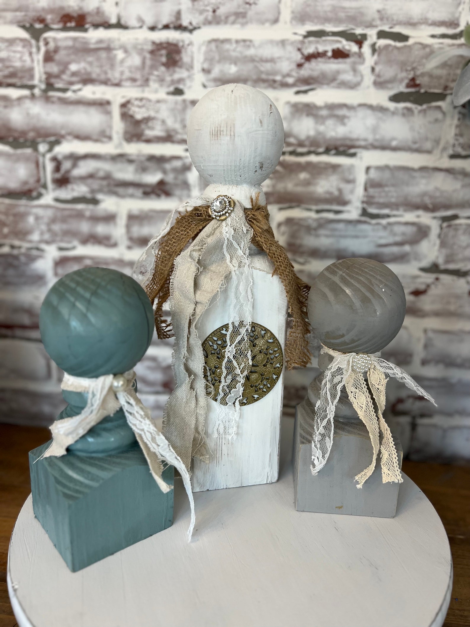 Decorative Tabletop Finial, Mantle Decor, Vintage Book Ends, Shabby ...
