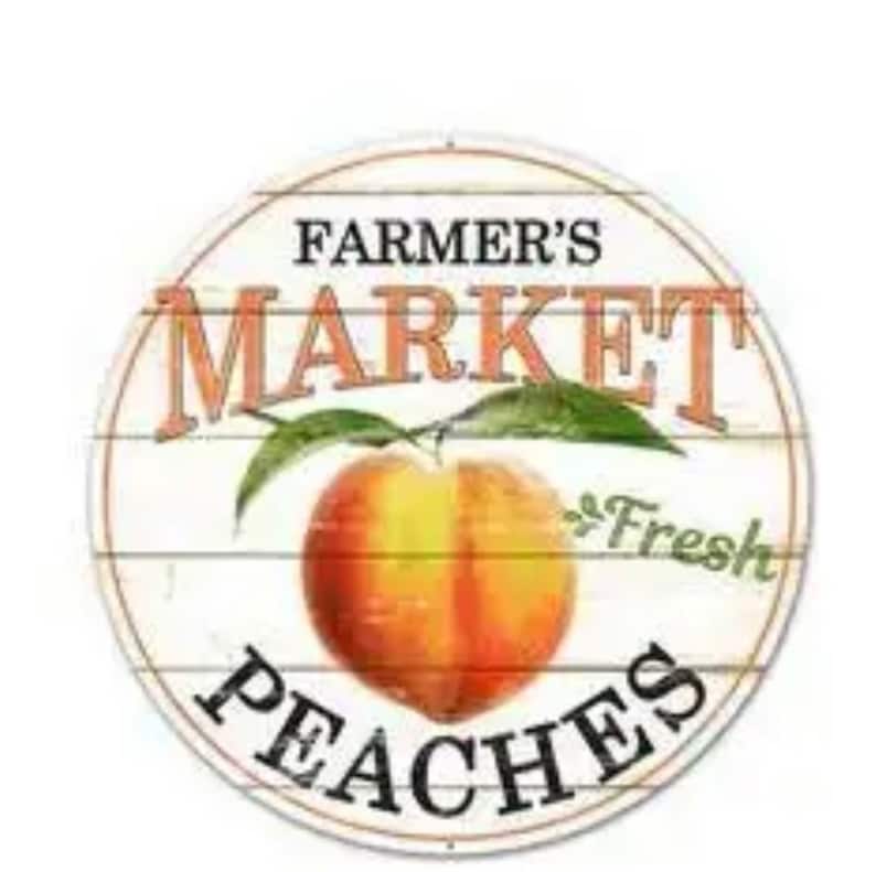 Farmer’s Market Peach Sign, Wreath Sign, Door Hanger Sign, - Etsy