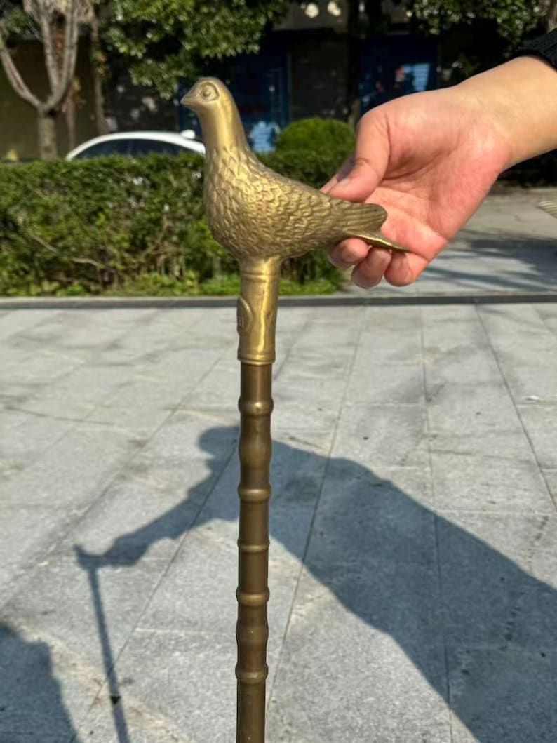 Vintage Copper Bird Head Cane, Bronze Walking Stick, Metal Sport Sticks ...