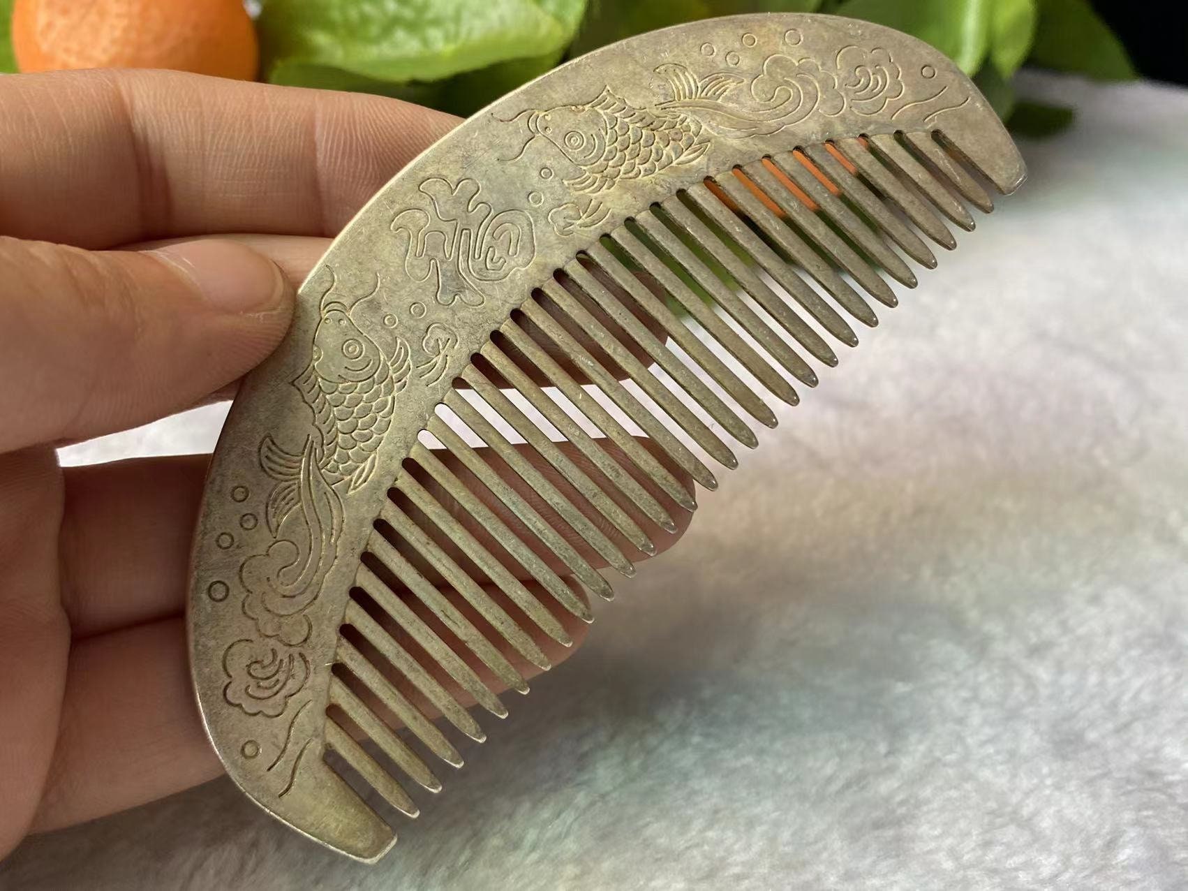 Vintage White Copper Travel Comb, Floral Design Antique Unique Rare,vtg ...