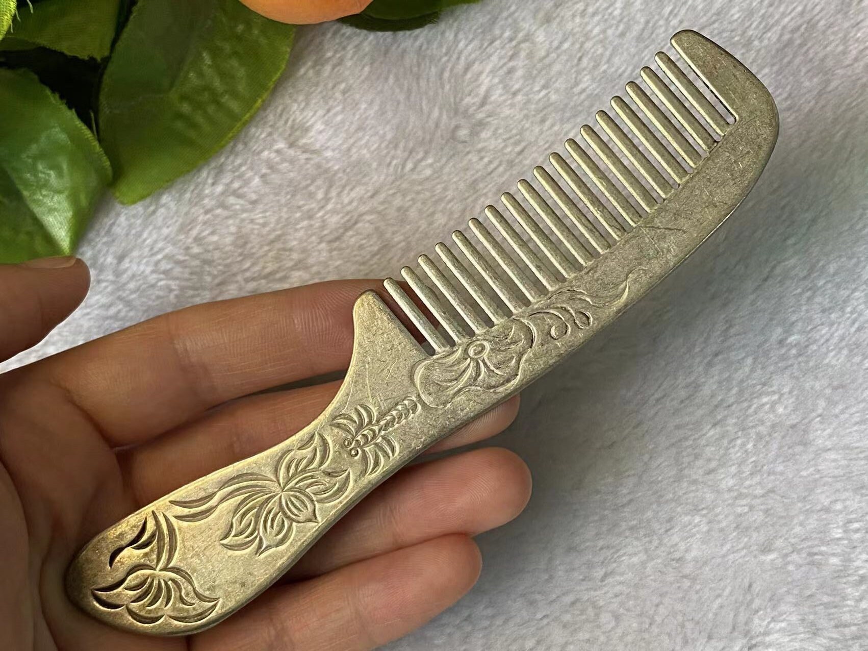 Vintage Copper Travel Comb, Floral Design Antique Unique Rare, VTG Comb ...