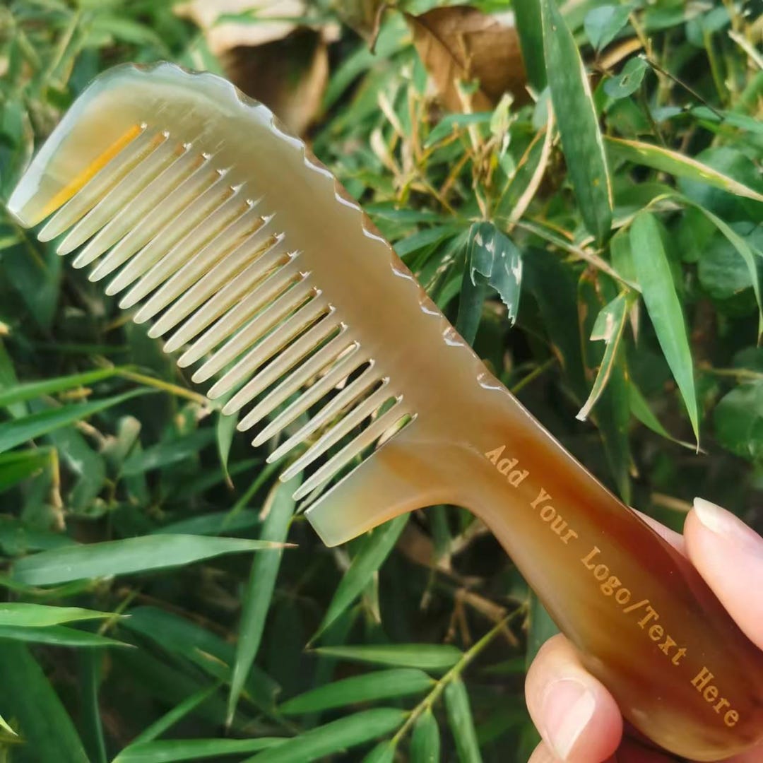 Handcrafted Natural Cattle Horn Comb Hair Brush,handle Horn Massage ...