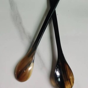Lot of 2 Pcs Medieval Genuine Horn Spoon Handcrafted for Viking Events ...